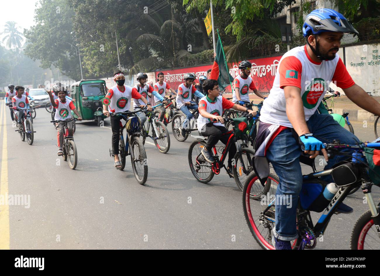 Cyclists join the cycle rally during the celebrations of the 51st ...