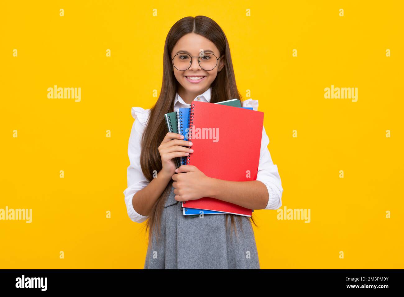 Back to school. Portrait of teenage school girl with books. Children ...