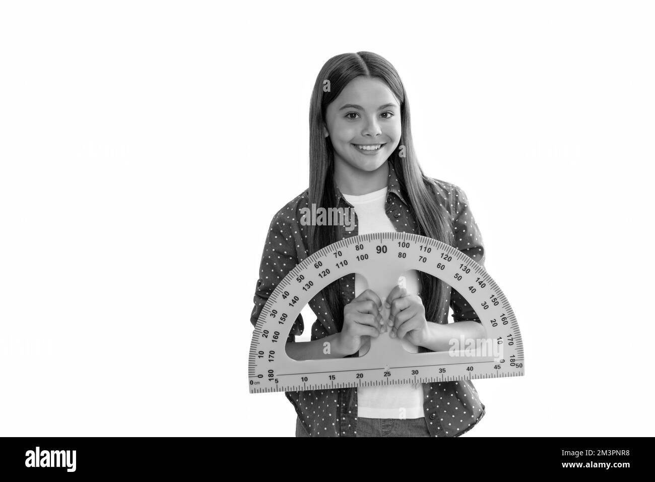 kid study math. measure the size. trigonometry stationery. measuring ...