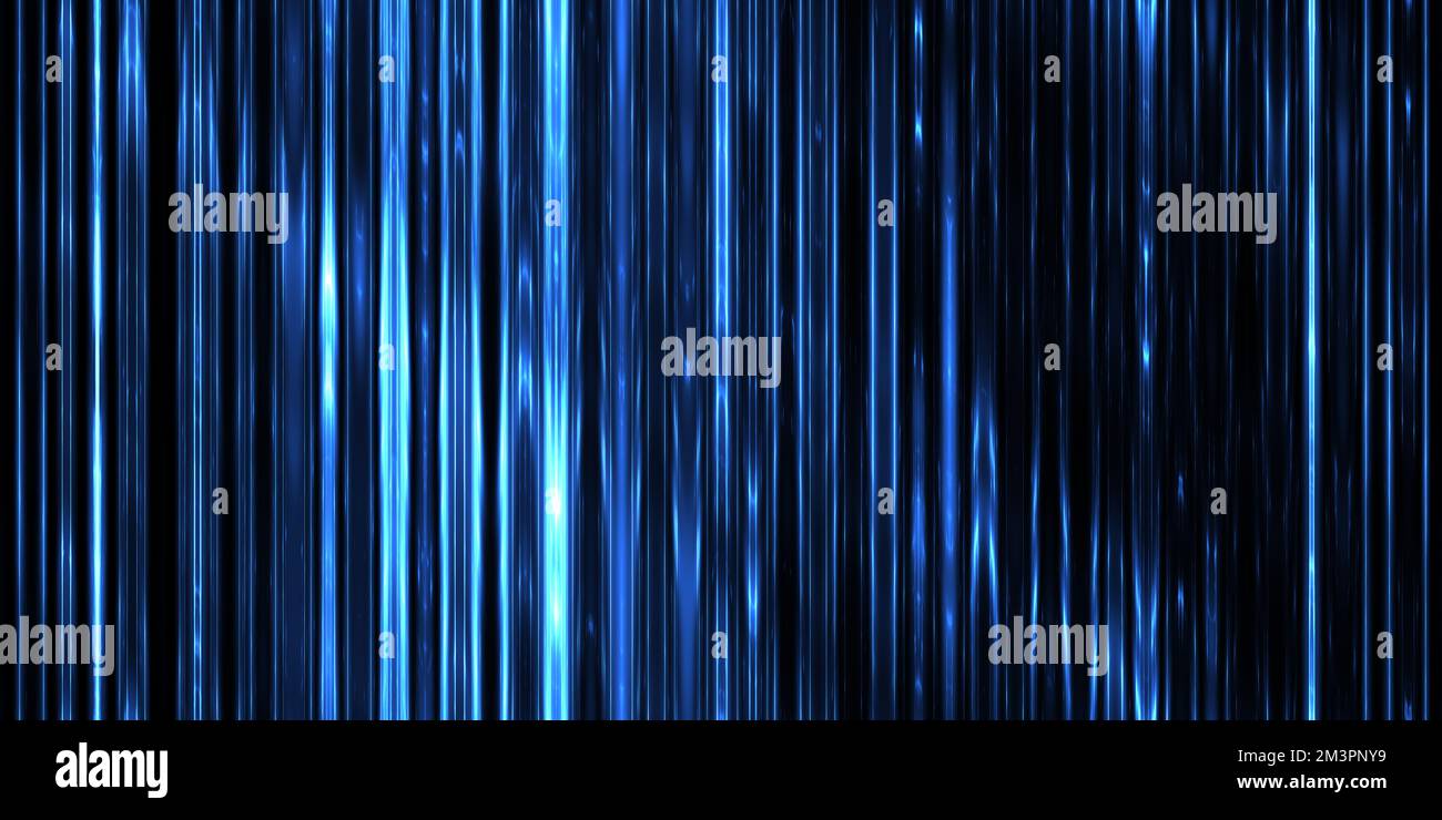 Seamless dark blue abstract background with colorful neon light streaks ...