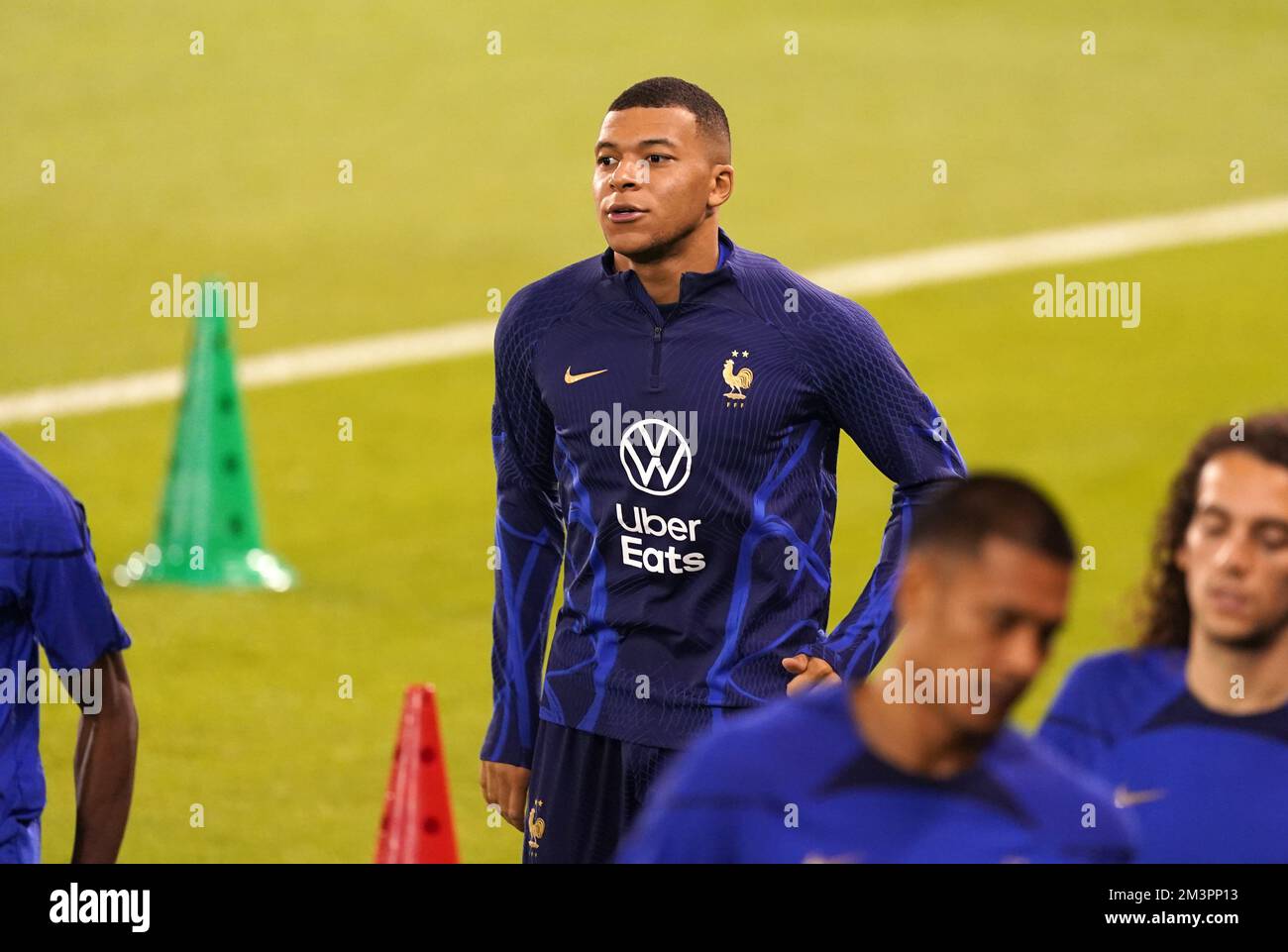 France's Kylian Mbappe during a training session at Al Sadd SC Stadium ...