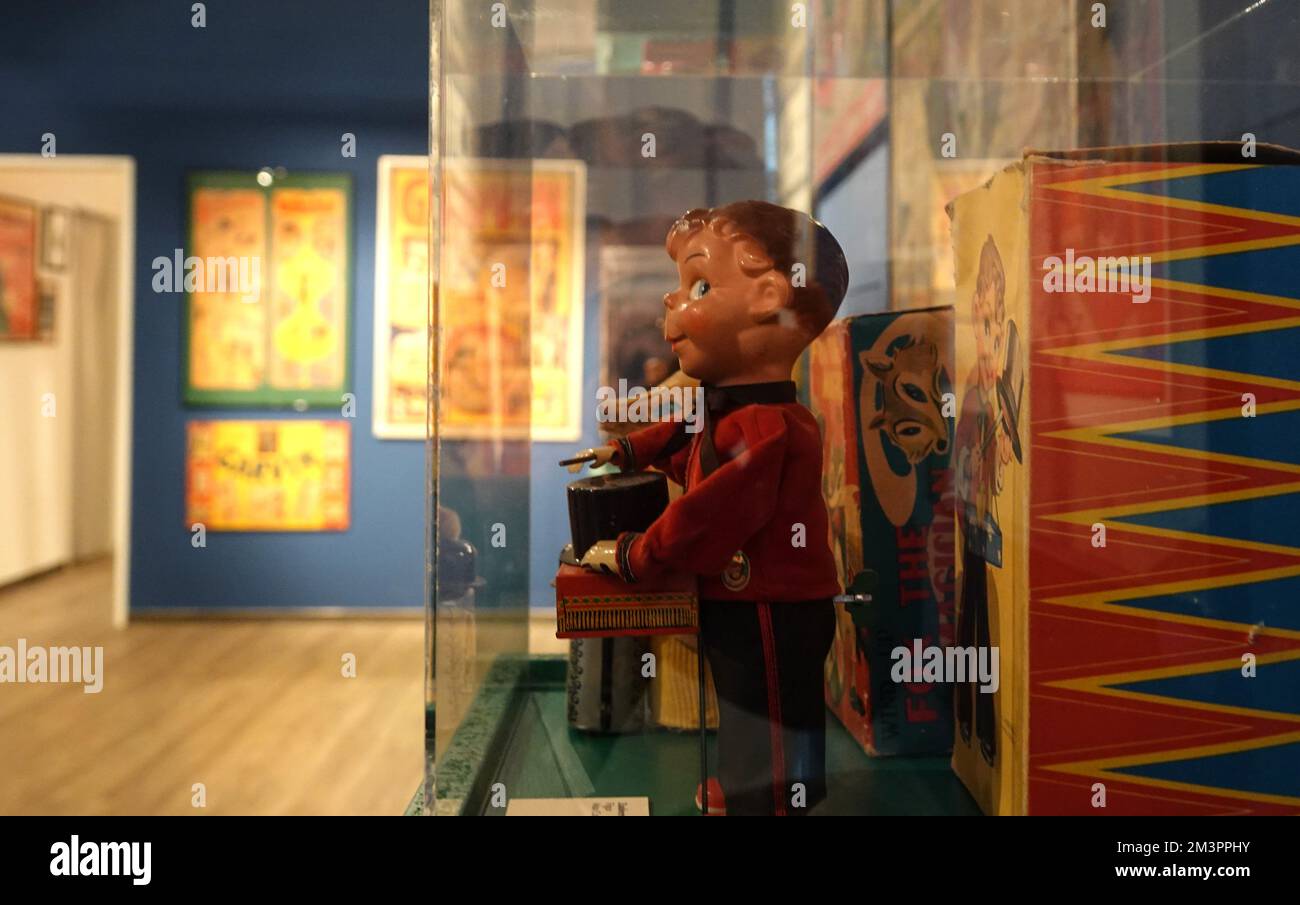 Hamburg, Germany. 16th Dec, 2022. A toy figure stands in a glass case ...