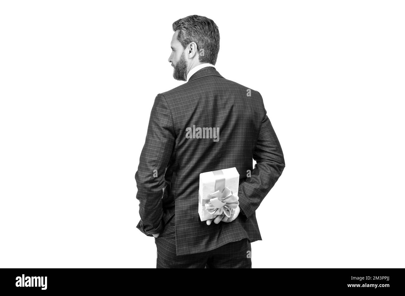 Successful businessman back view isolated Black and White Stock Photos ...