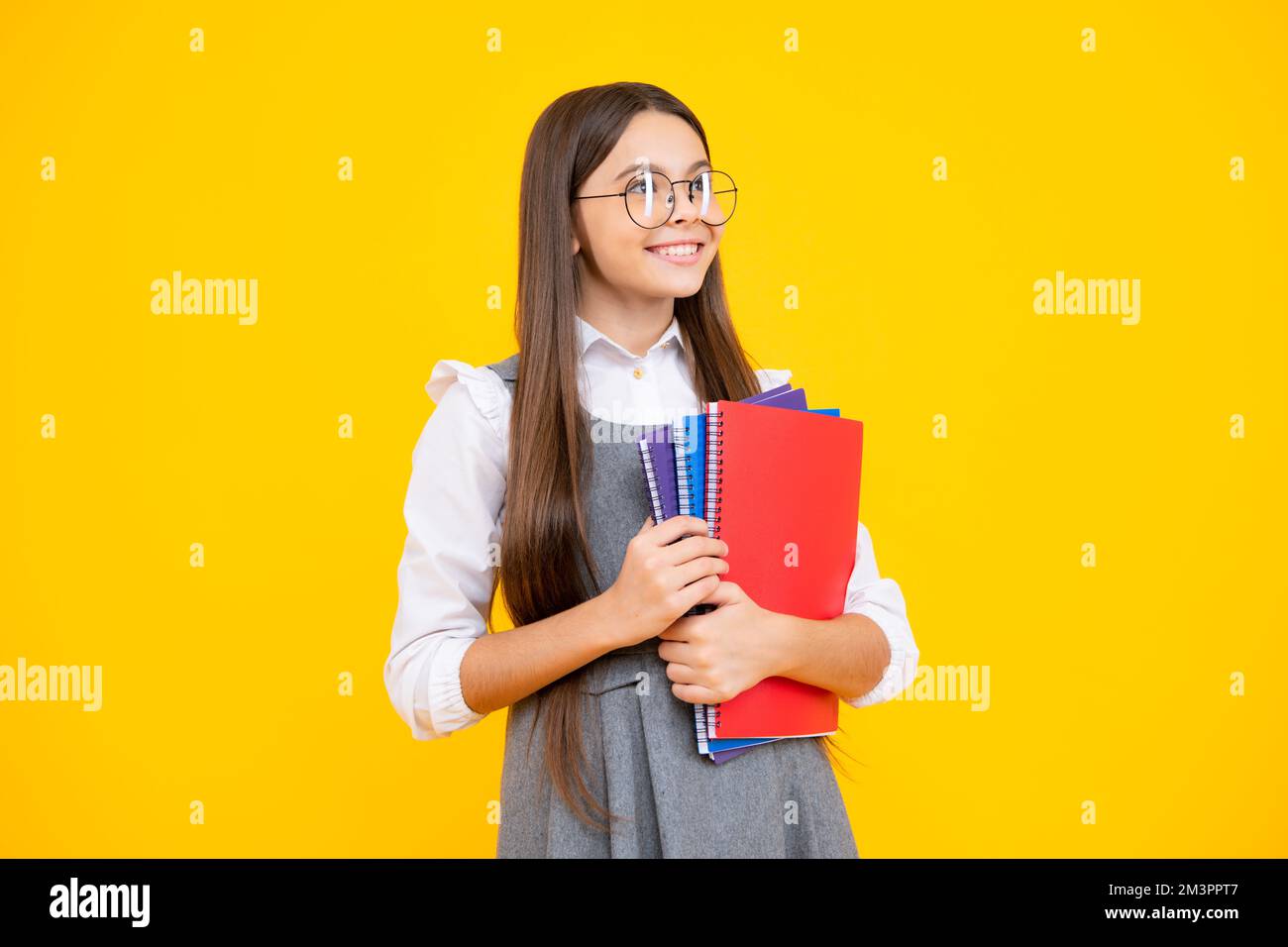 Back to school. Portrait of teenage school girl with books. Children ...