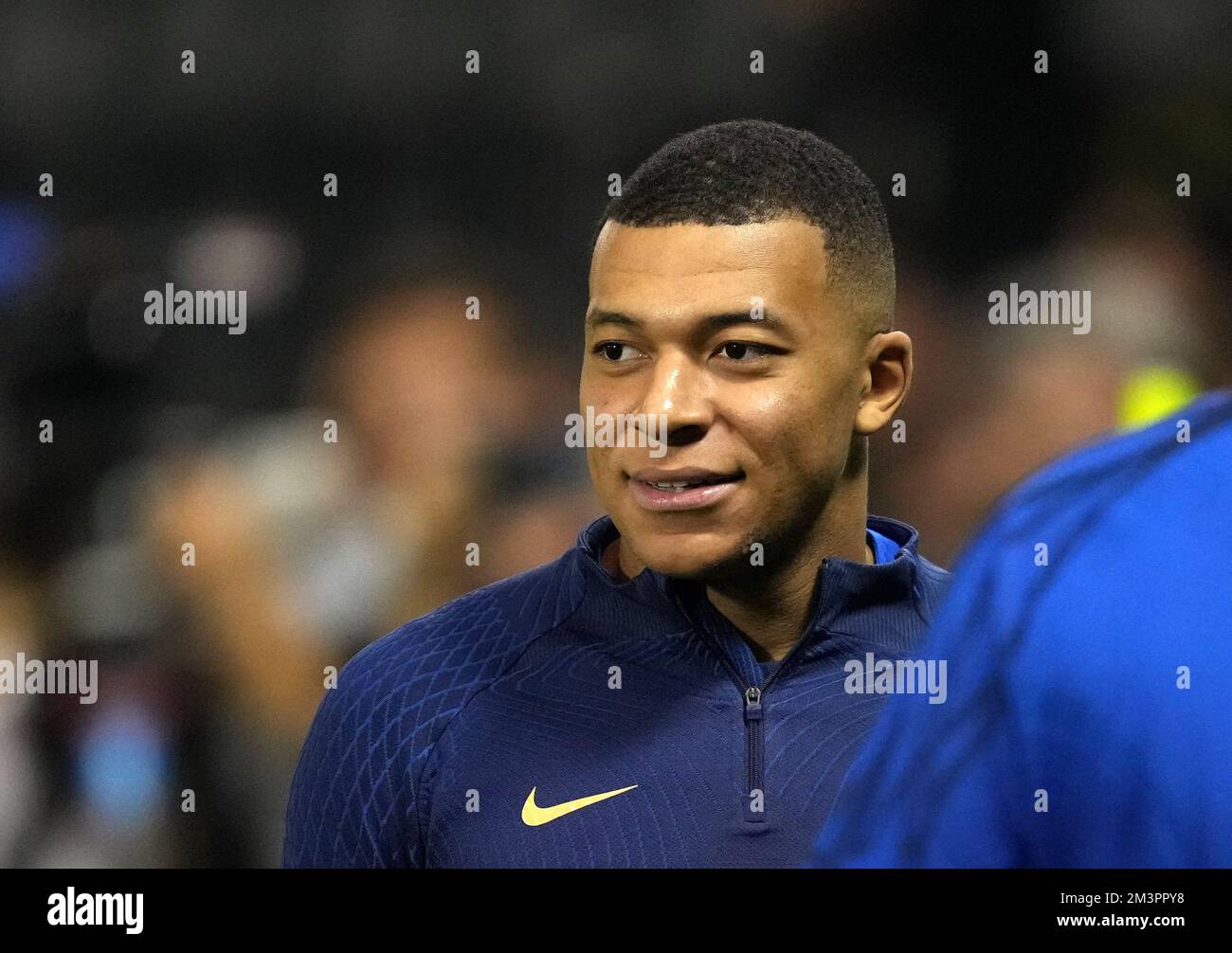 France's Kylian Mbappe during a training session at Al Sadd SC Stadium ...