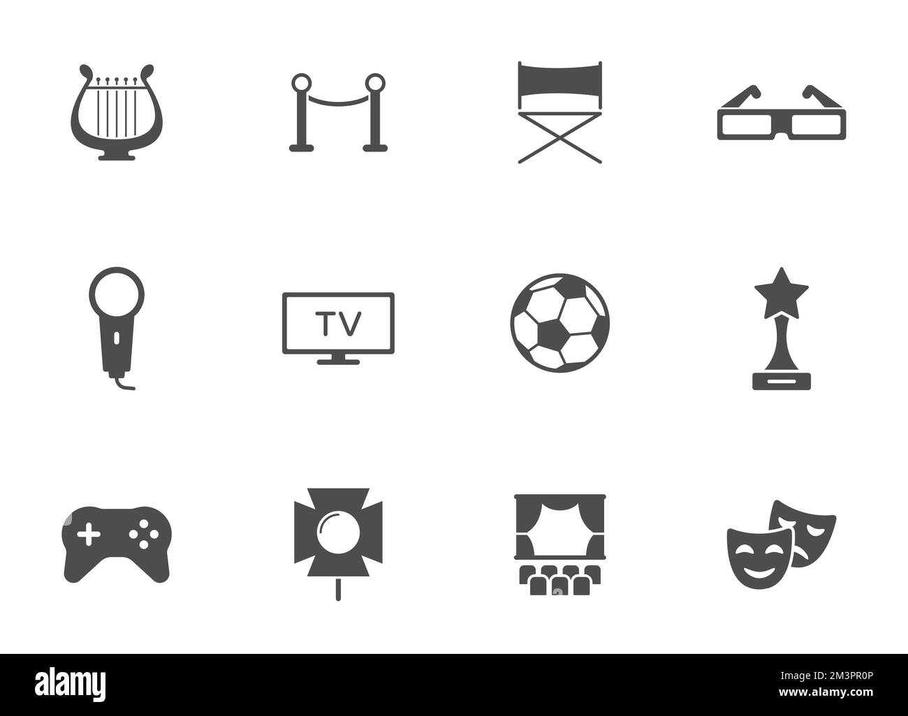 entertainment silhouette vector icons isolated Stock Vector Image & Art ...