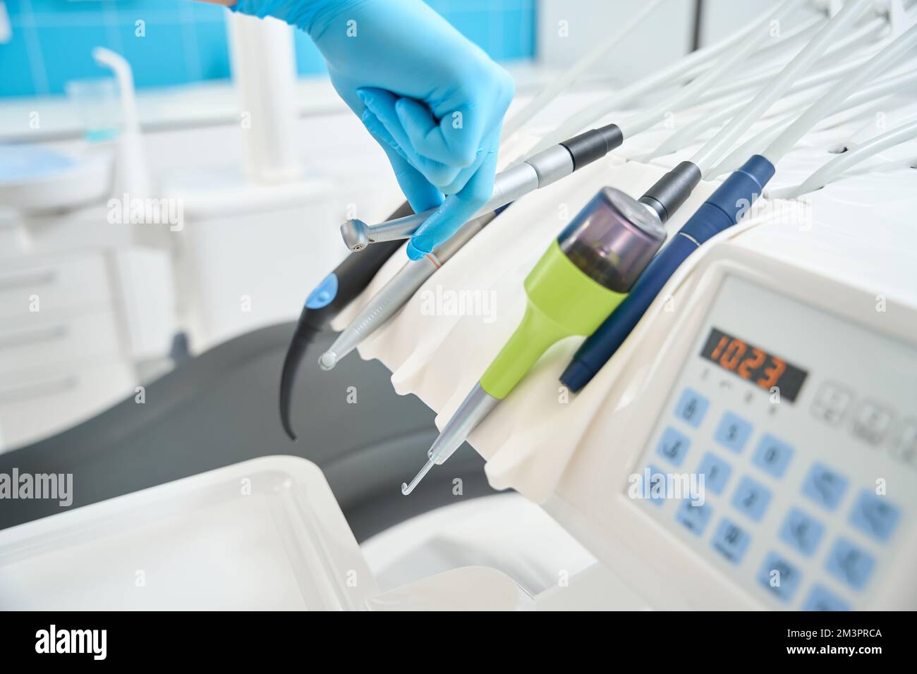 Doctor getting ready for preparation of patient tooth cavity Stock ...