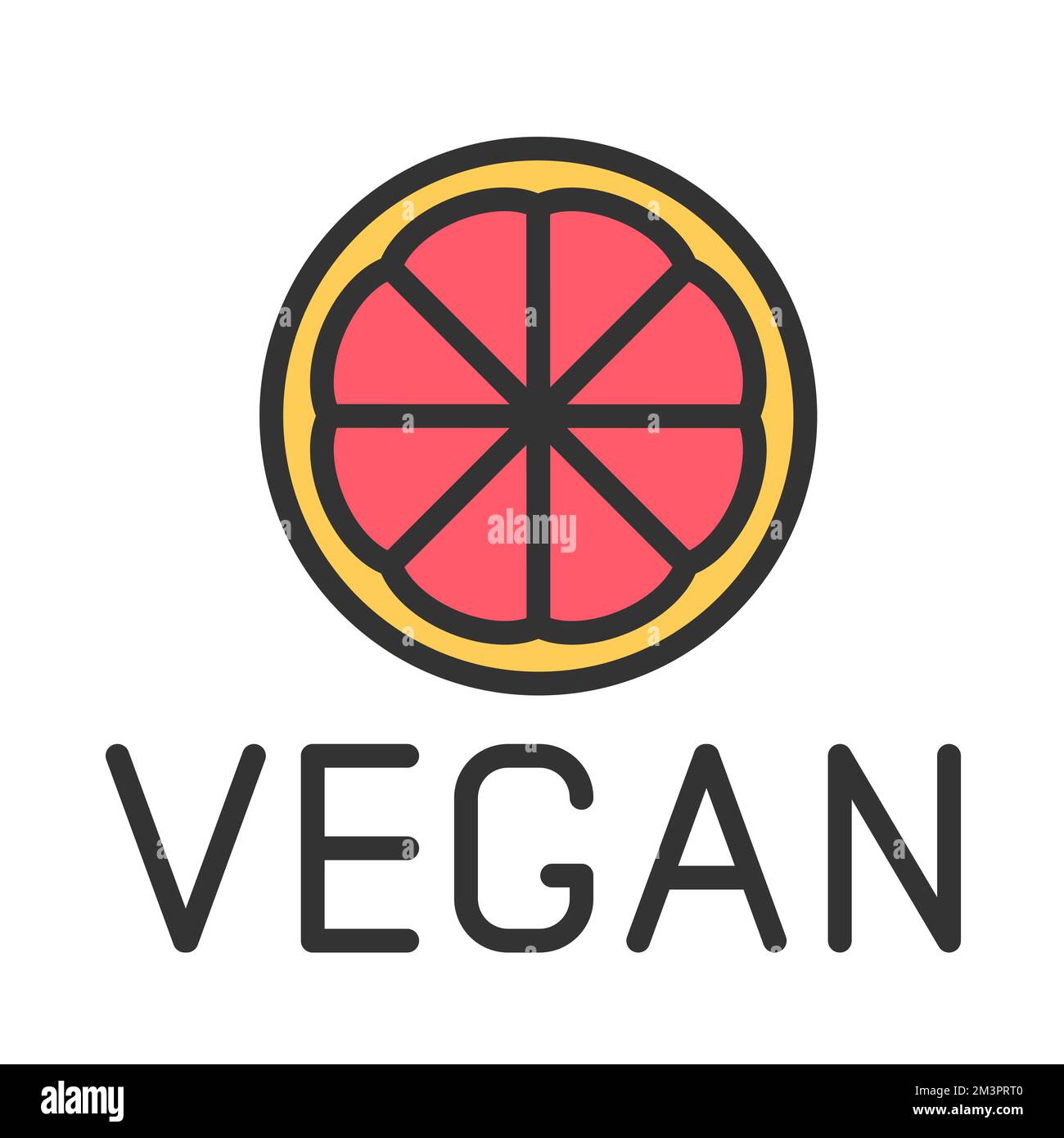 vegan color filled logo icon isolated on white Stock Vector Image & Art ...