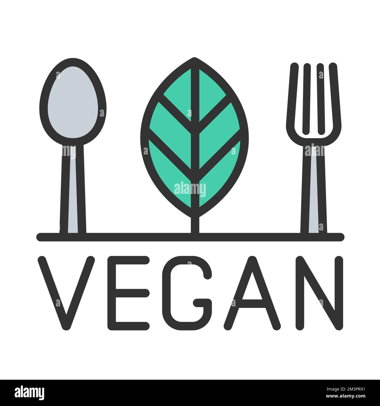 vegan color filled logo icon isolated on white Stock Vector Image & Art ...
