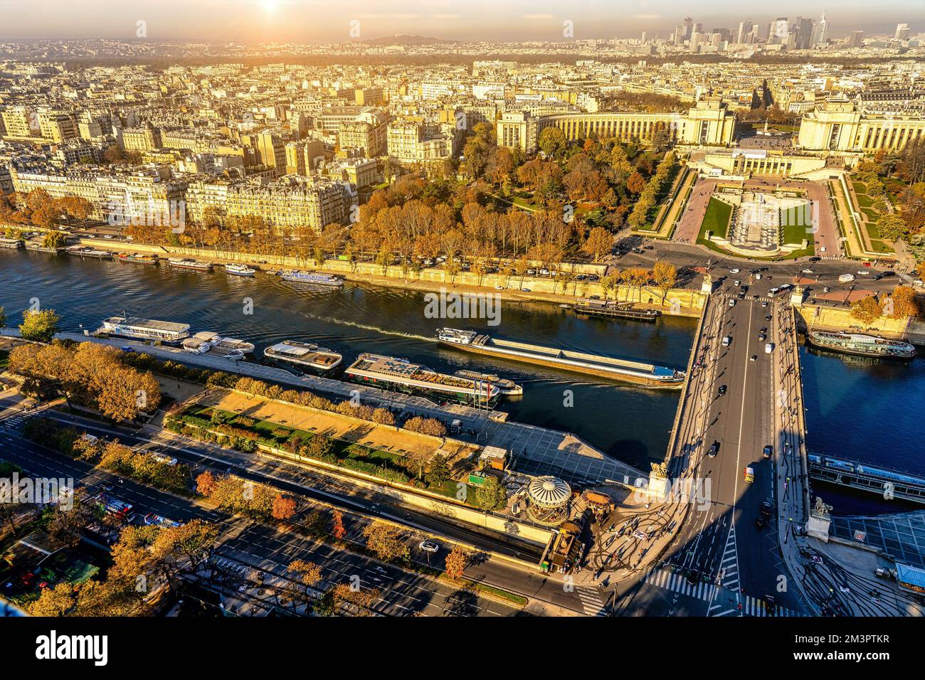 Beautiful panoramic view above historical Parisian buildings from the ...