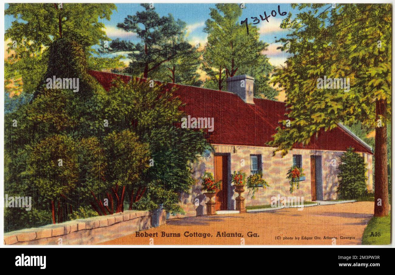 Robert Burns cottage, Atlanta, Ga. , Historic buildings, Tichnor ...