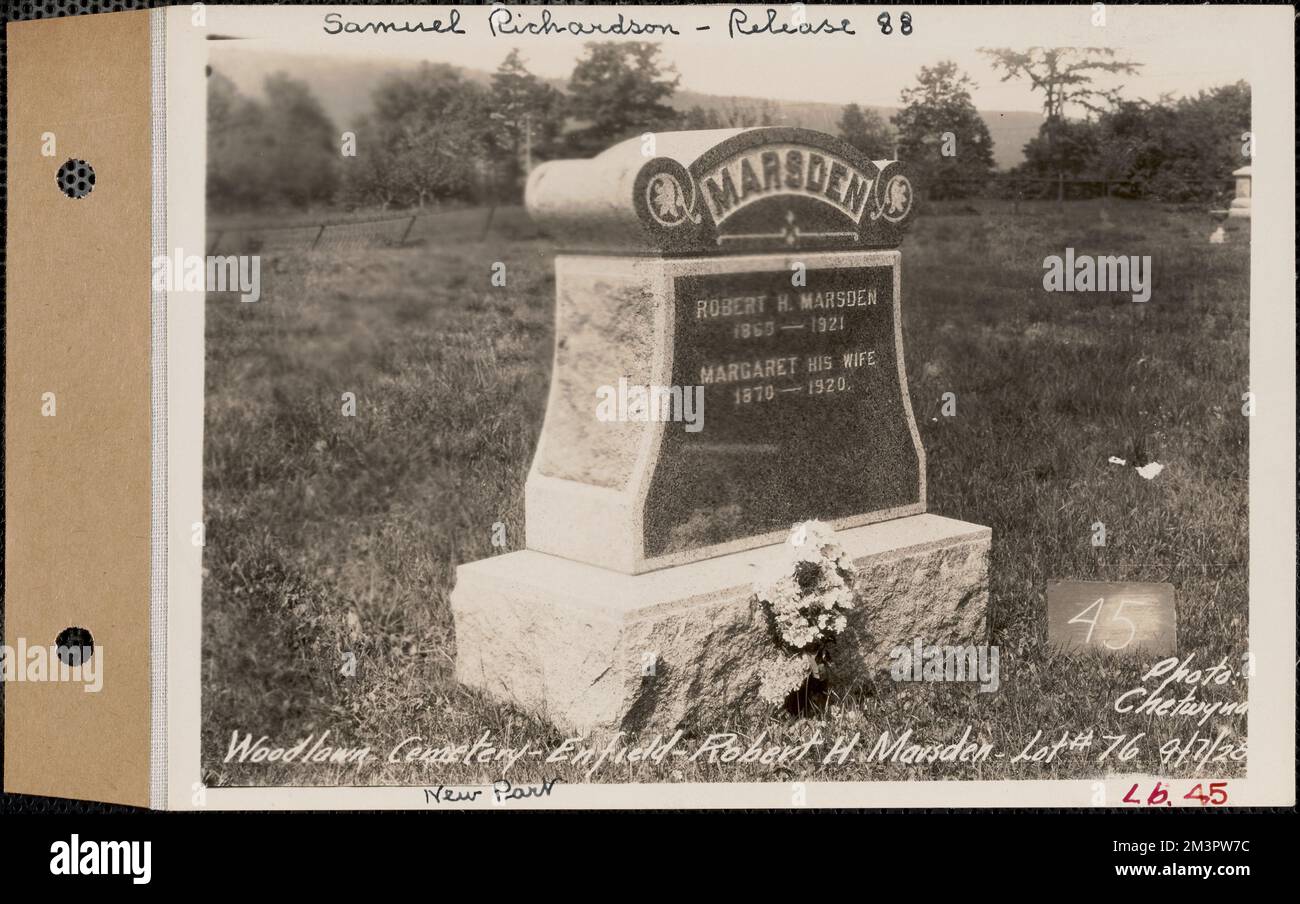 Robert H. Marsden, Woodlawn Cemetery, new section, lot 76, Enfield ...