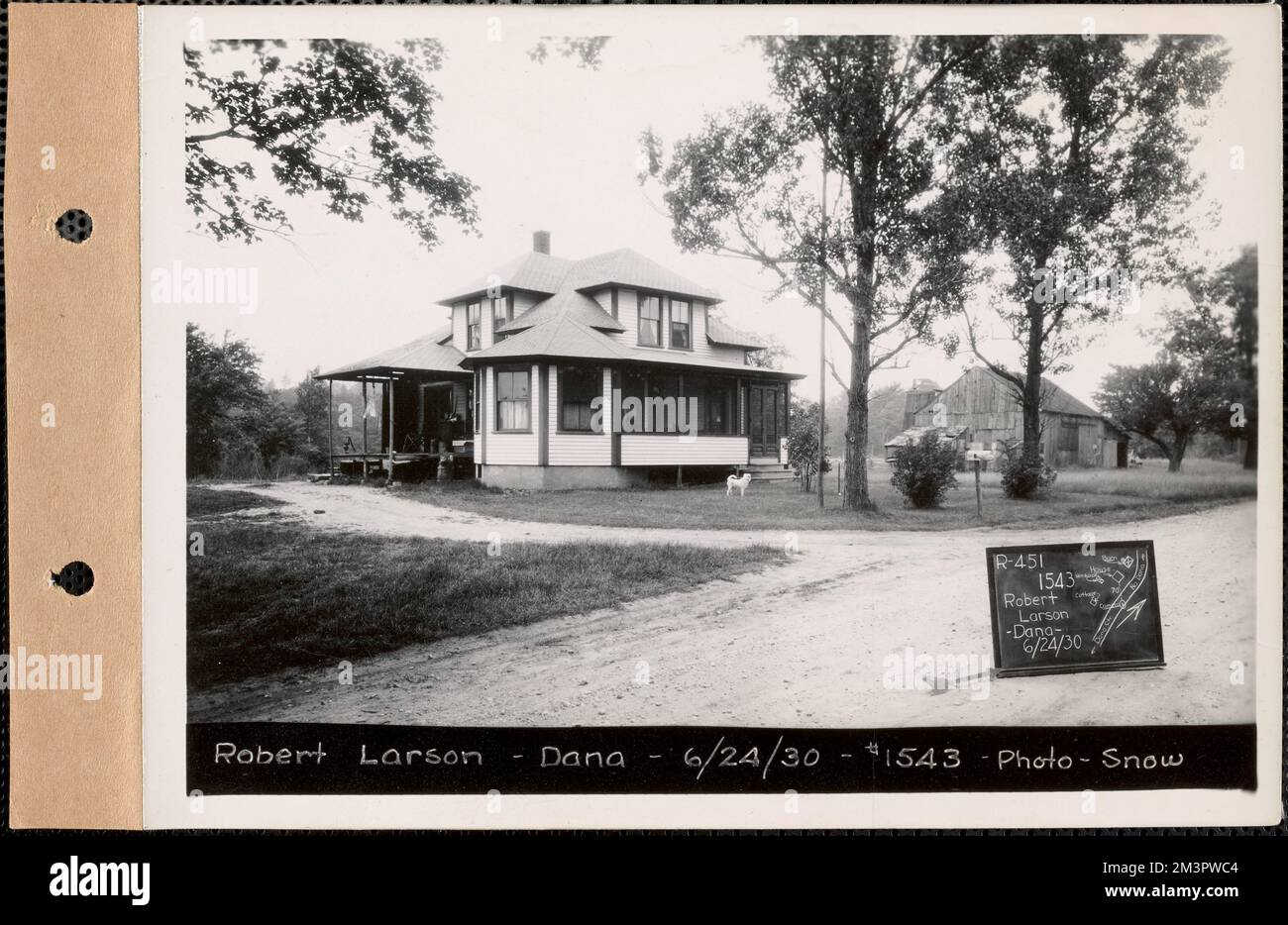 Robert Larson, house and barn, Dana, Mass., June 24, 1930 : Parcel no ...