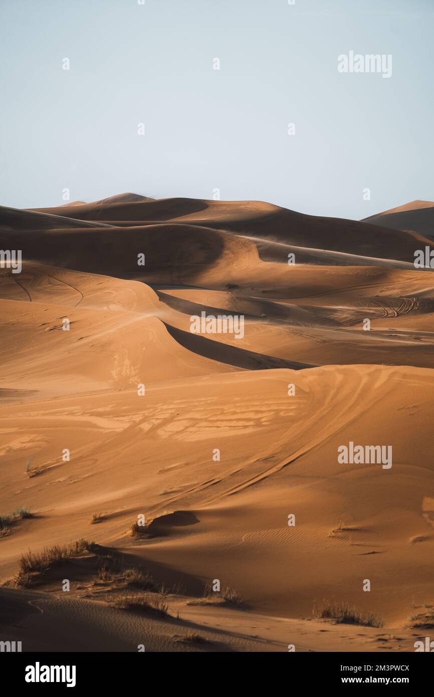 Sand texture in Morocco Sahara Merzouga Desert portrait oriented Stock ...