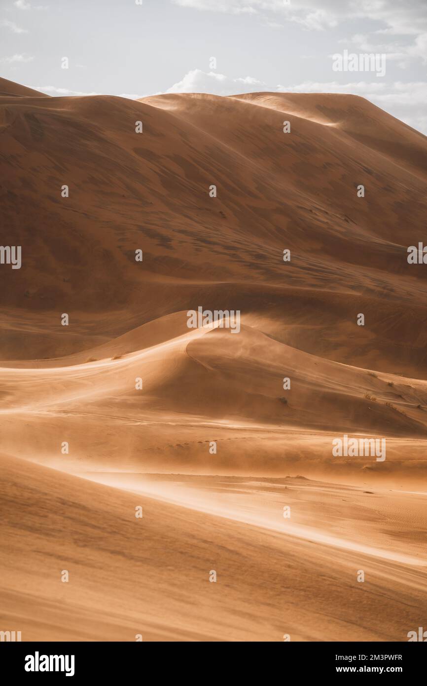 Sand texture in Morocco Sahara Merzouga Desert portrait oriented Stock ...