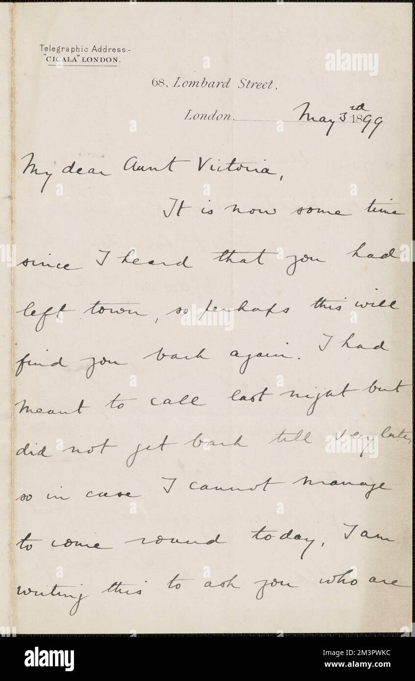 Robert Martin Holland autograph letter signed to Victoria [Woodhull ...