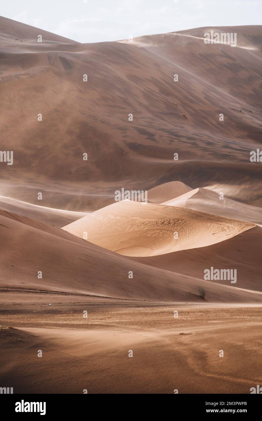 Sand texture in Morocco Sahara Merzouga Desert portrait oriented Stock ...