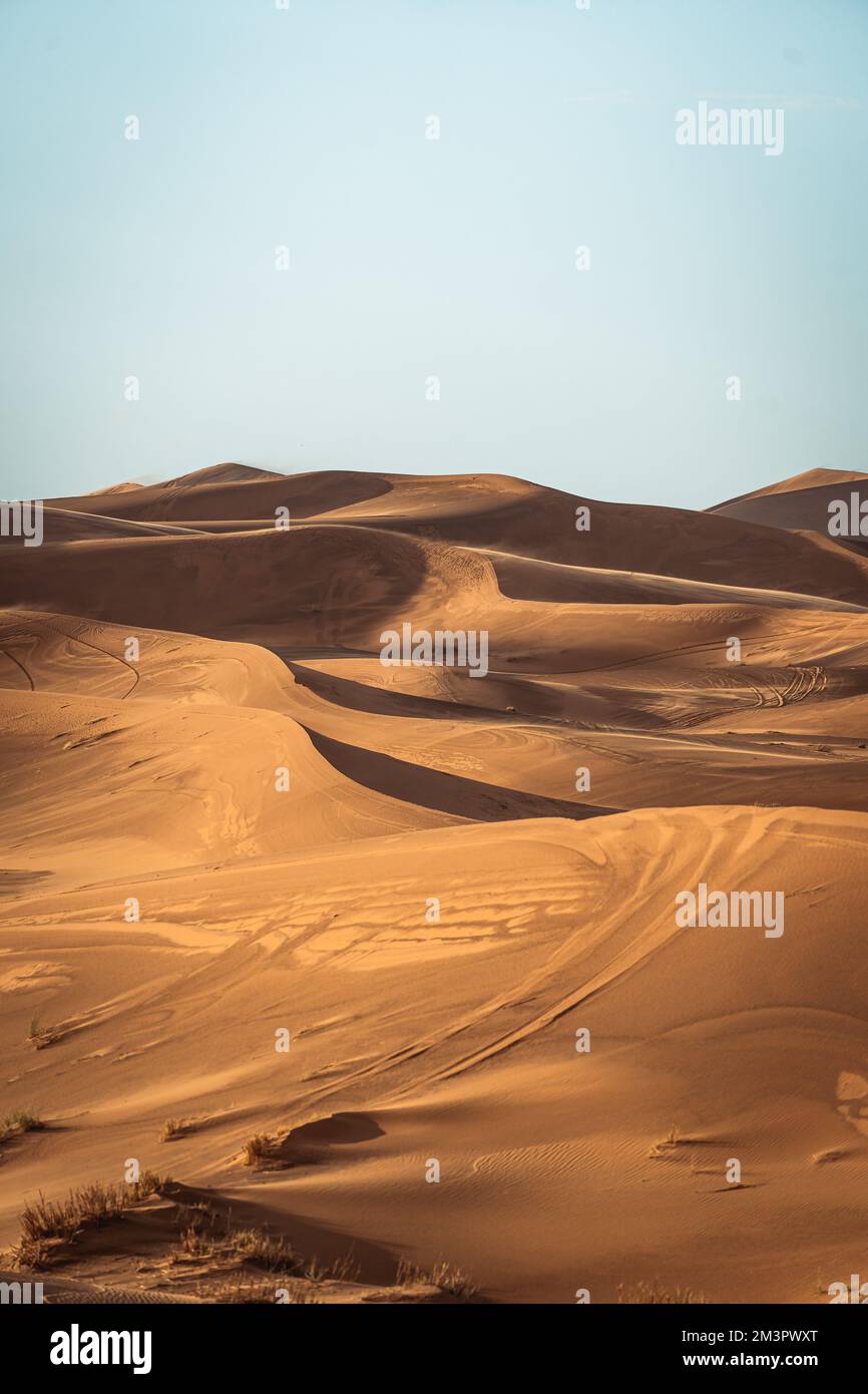 Sand texture in Morocco Sahara Merzouga Desert portrait oriented Stock ...