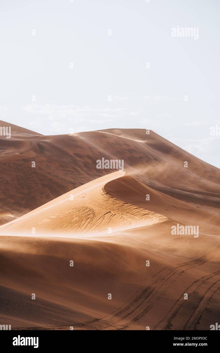 Sand texture in Morocco Sahara Merzouga Desert portrait oriented Stock ...