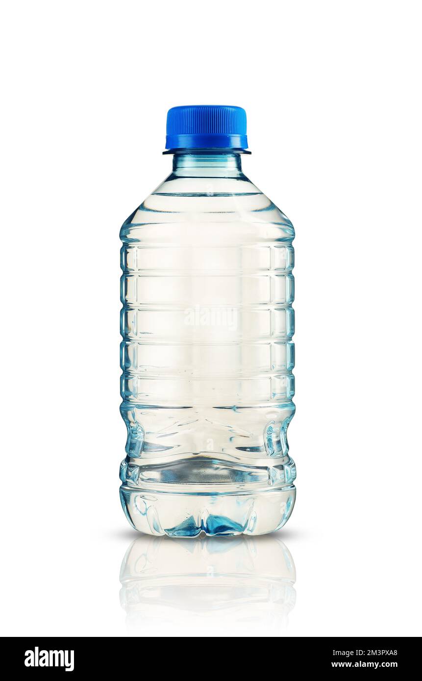 small bottle with mineral water on a white background Stock Photo - Alamy