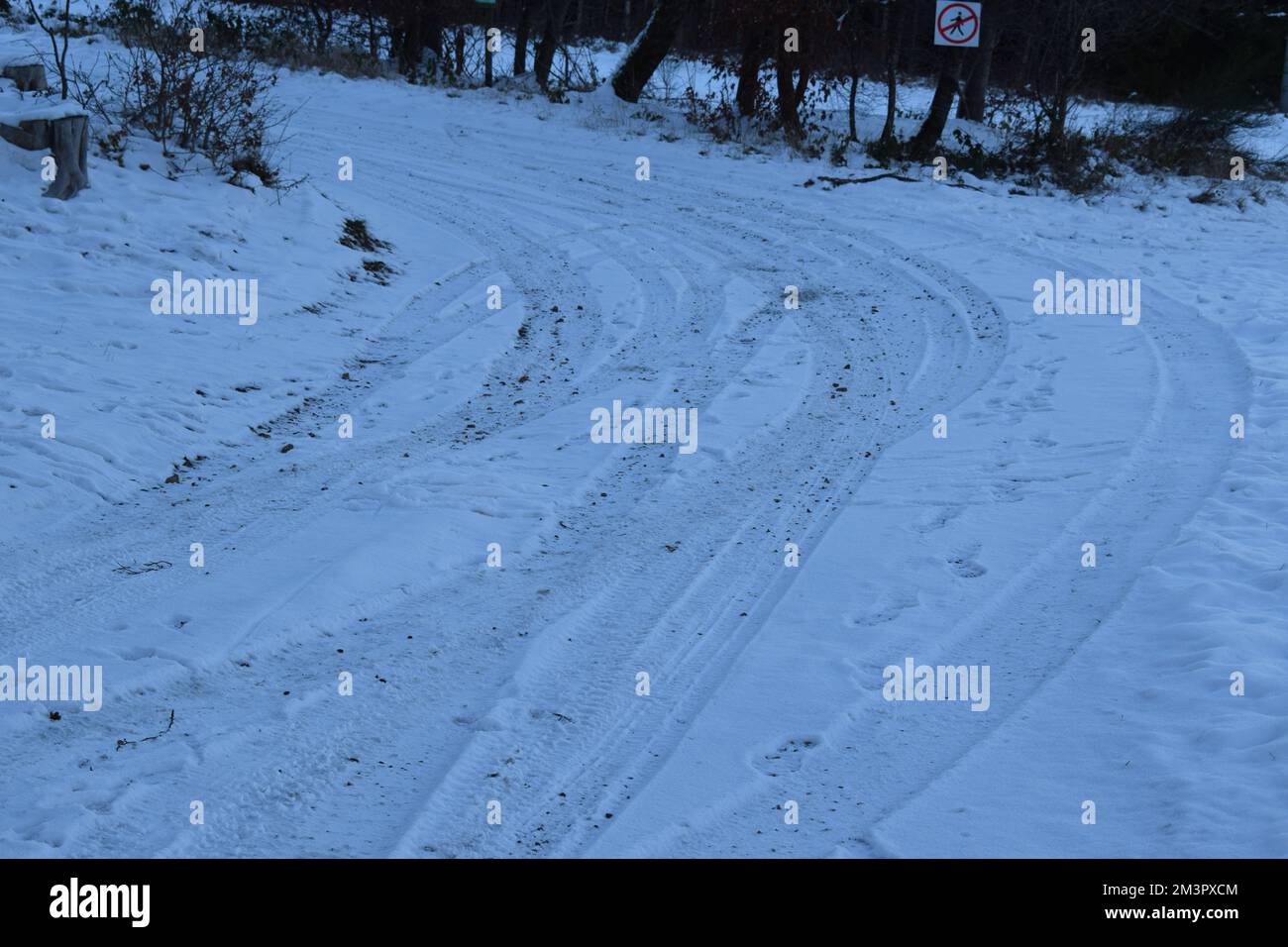 deep snow tire tracks Stock Photo - Alamy