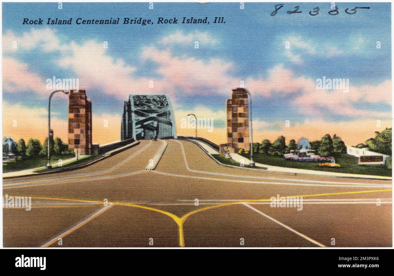 Rock Island Centennial Bridge, Rock Island, Ill. , Bridges, Tichnor ...
