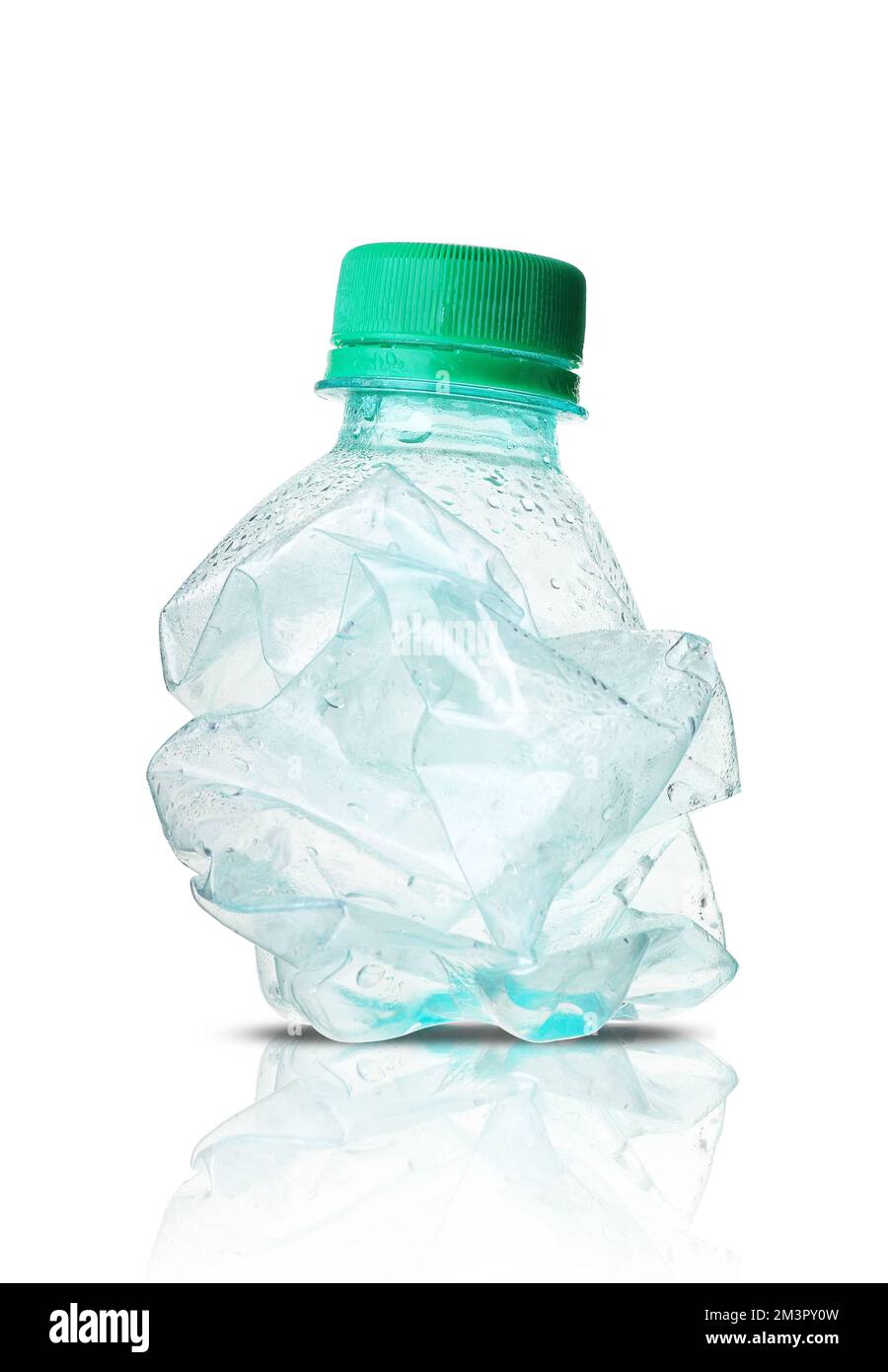 dilapidated plastic bottle on white background Stock Photo - Alamy