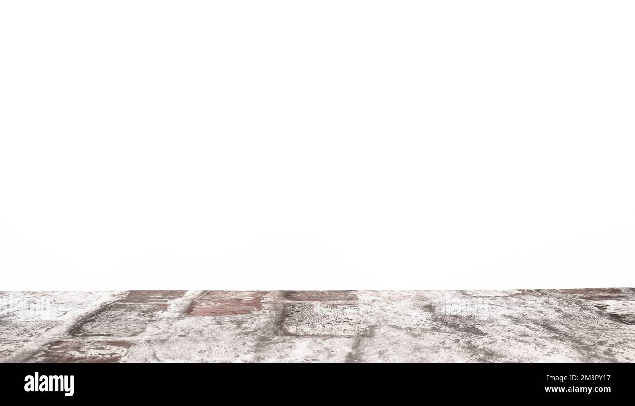 White background with brick support for displaying promotional items ...