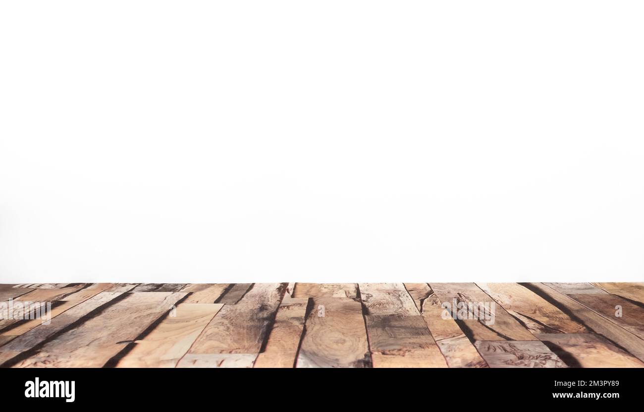 White background with wood support for displaying advertising objects ...