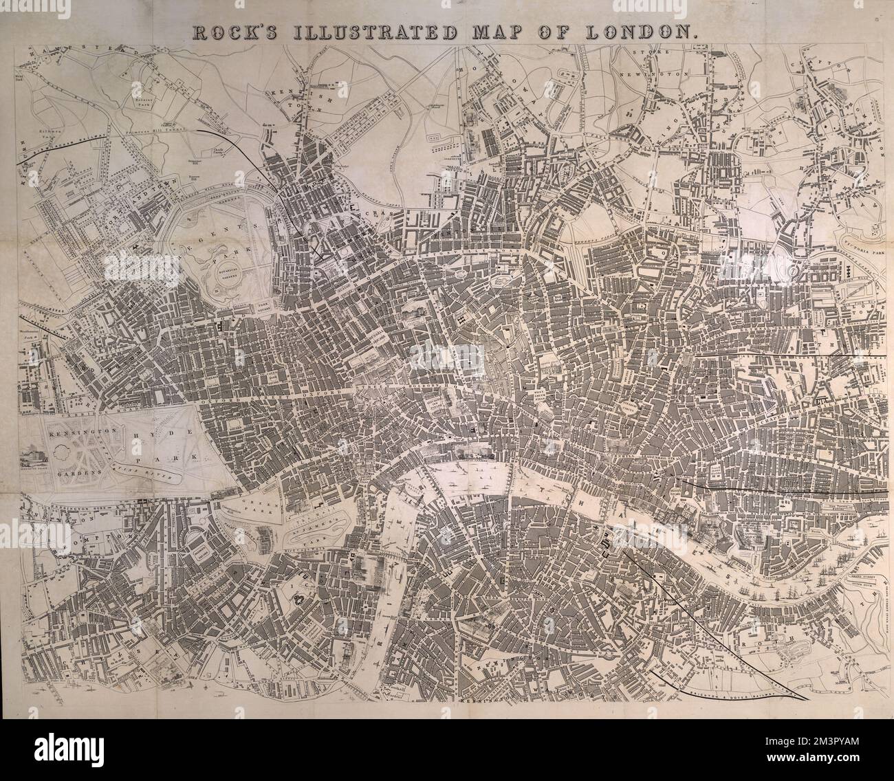Rock's illustrated map of London , Metropolitan areas, England, London ...