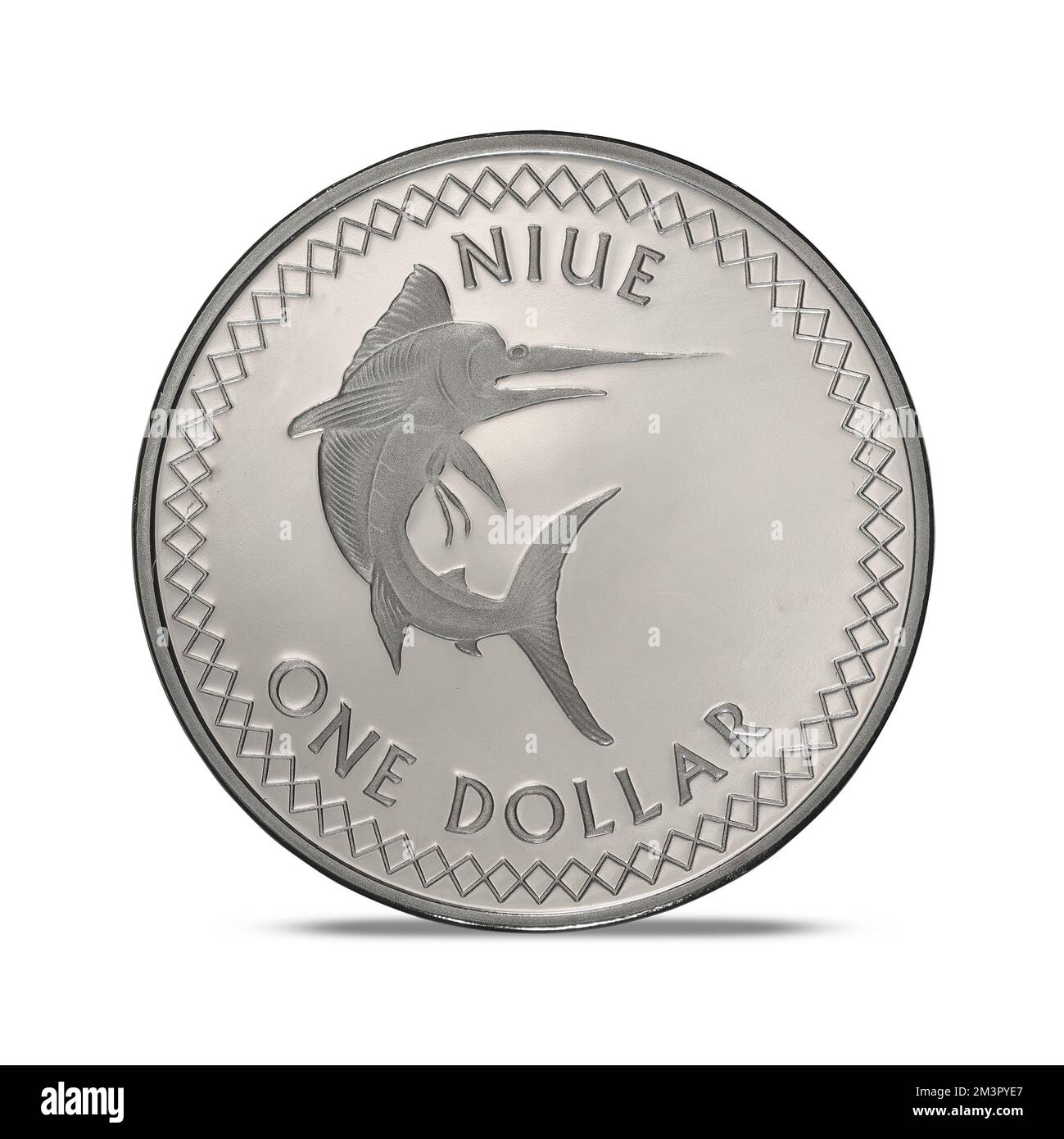 New Zealand dollar coin ELŻBIETA II ISLAND NIUE 2010 on a white background Stock Photo - Alamy