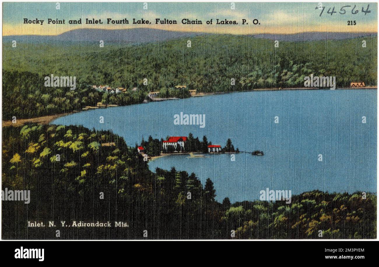 Rocky Point and Inlet, Fourth Lake, Fulton Chain of Lakes, P. O. Inlet ...