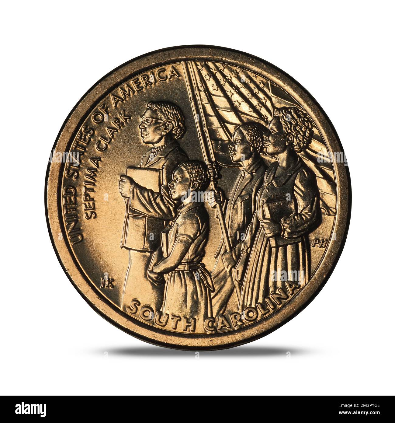 One dollar commemorative coin on white background Stock Photo - Alamy