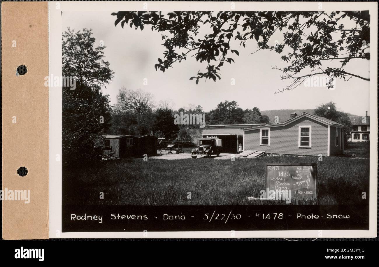 Rodney Stevens, house, garage, North Dana, Dana, Mass., May 22, 1930 ...