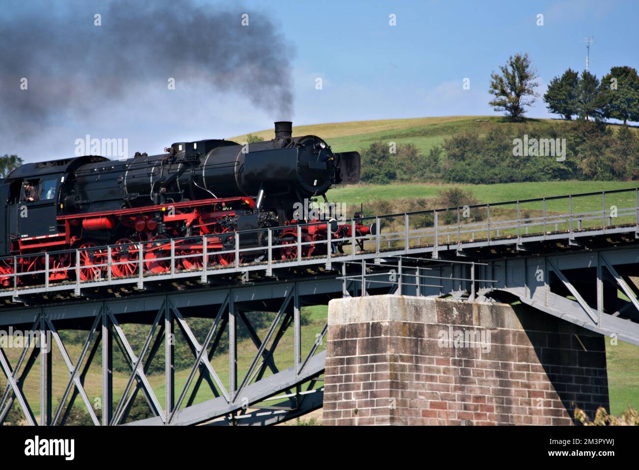 Fuetzen, Germany - September 2012: Historic steam train ...