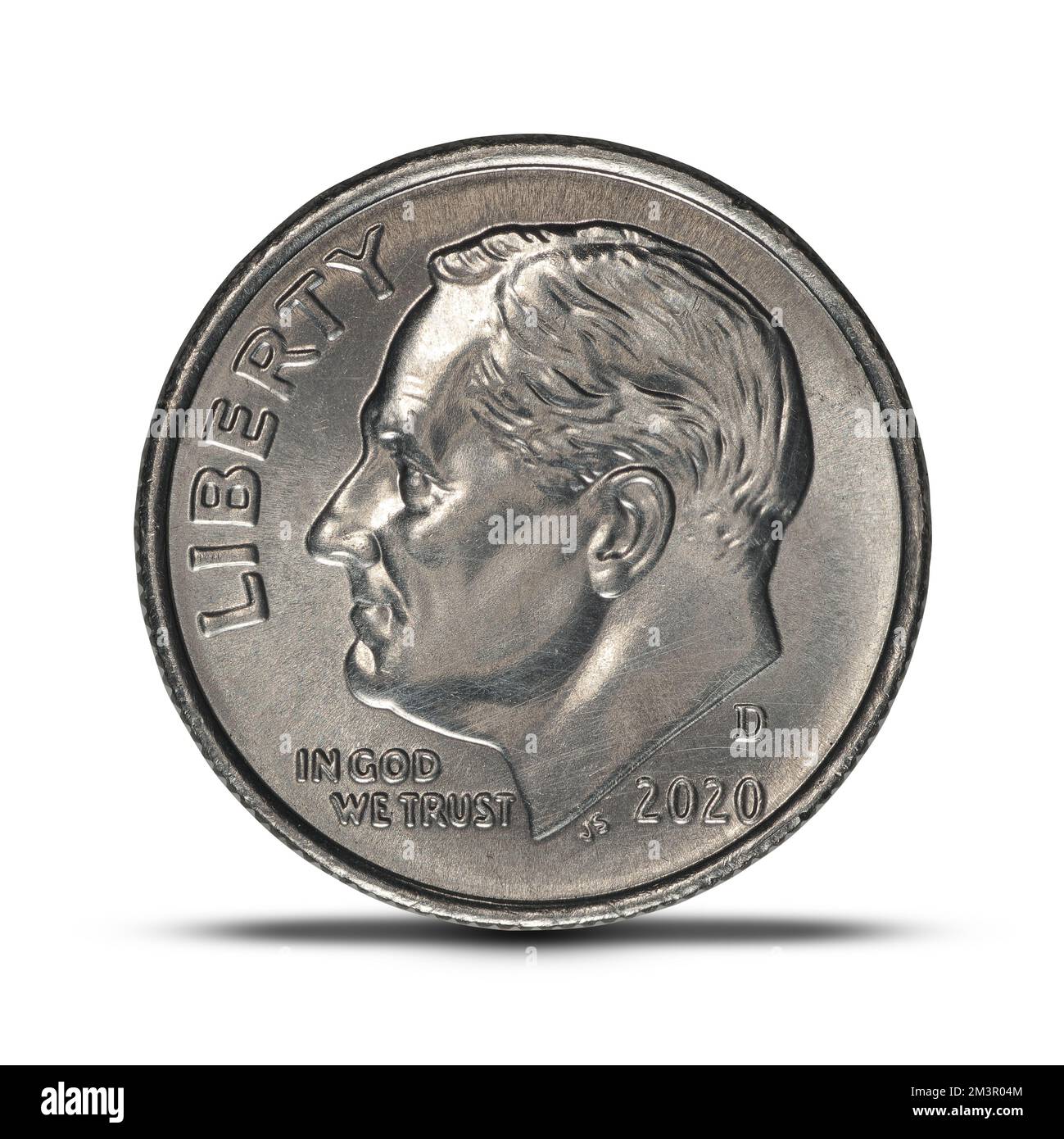 USA one dime, 2020 on white background Stock Photo - Alamy