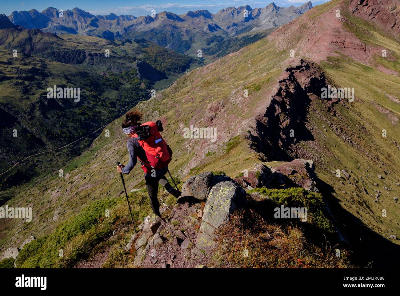 approach to the Arlet peak, camille path, pyrenees national park ...