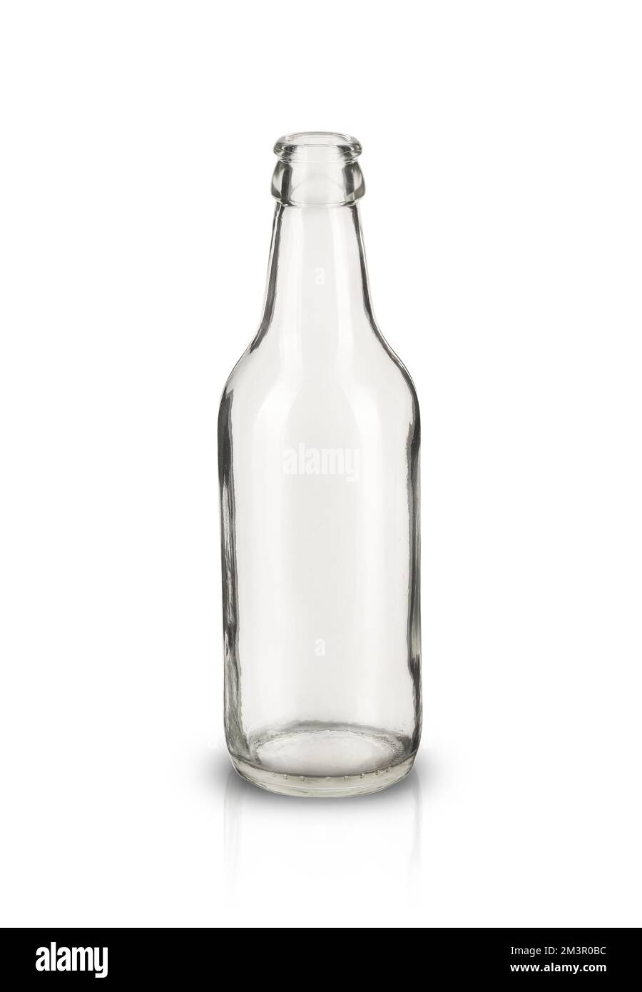 empty glass drink bottle on white background Stock Photo - Alamy