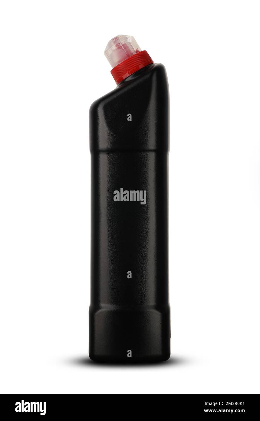 big black chemistry bottle on white background Stock Photo - Alamy