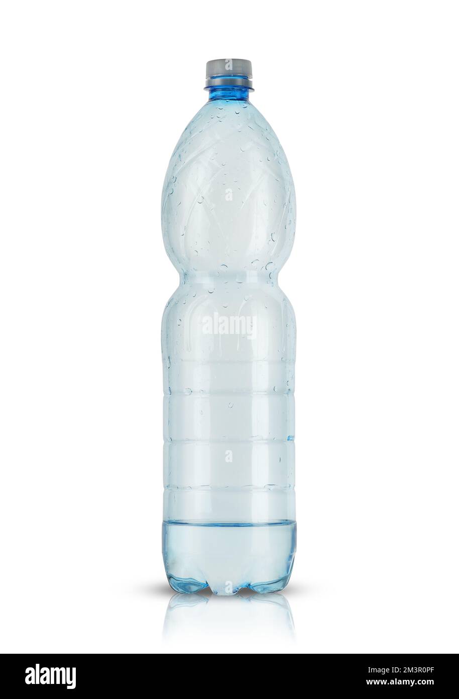 a large plastic bottle with a little water on a white background Stock ...