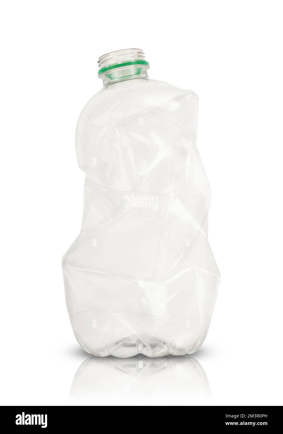 medium crushed water bottle on white background Stock Photo - Alamy
