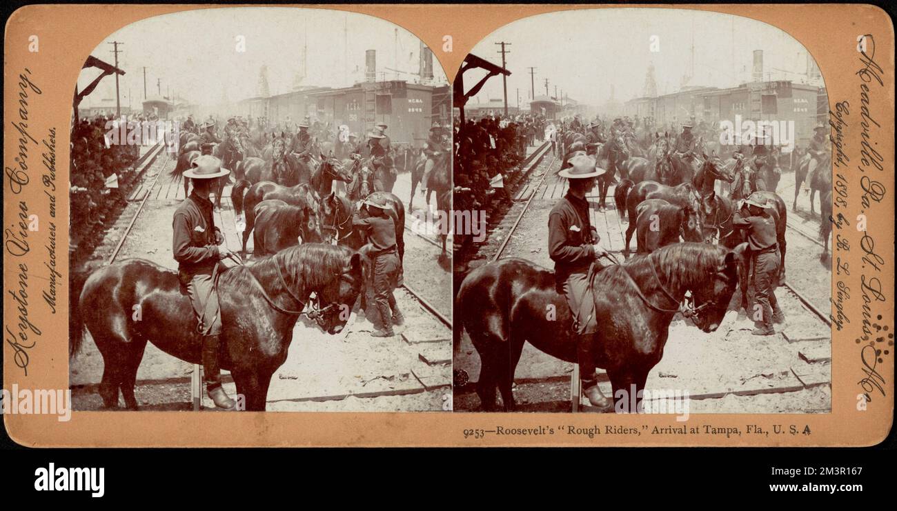 Roosevelt's 'Rough Riders,' arrival in Tampa, Fla., U.S.A. , Cavalry ...