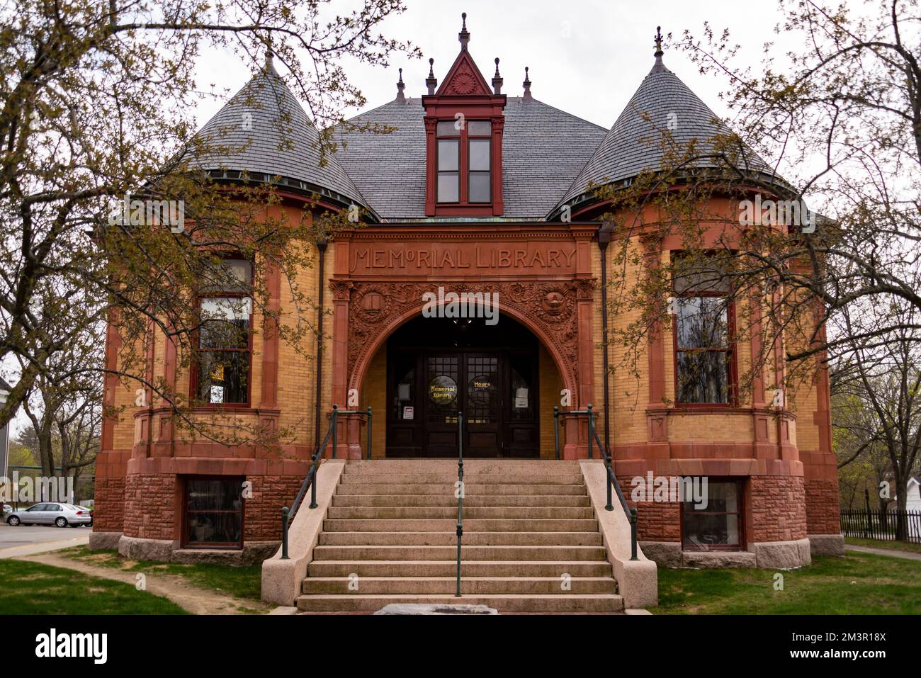 The historic Memorial Public Library in Westbrook, ME New England Stock ...