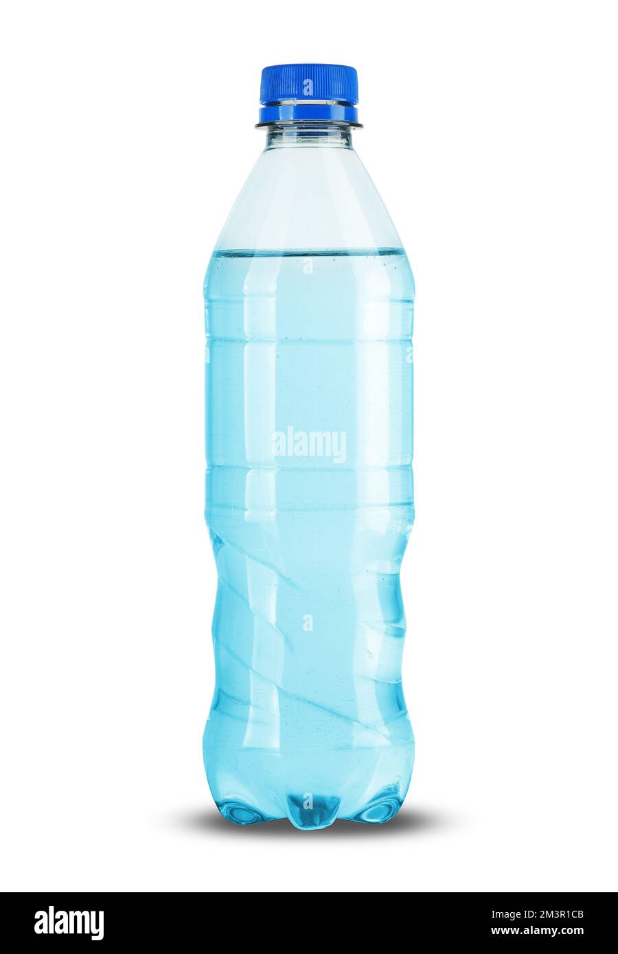 small plastic bottle with liquid on white background Stock Photo - Alamy