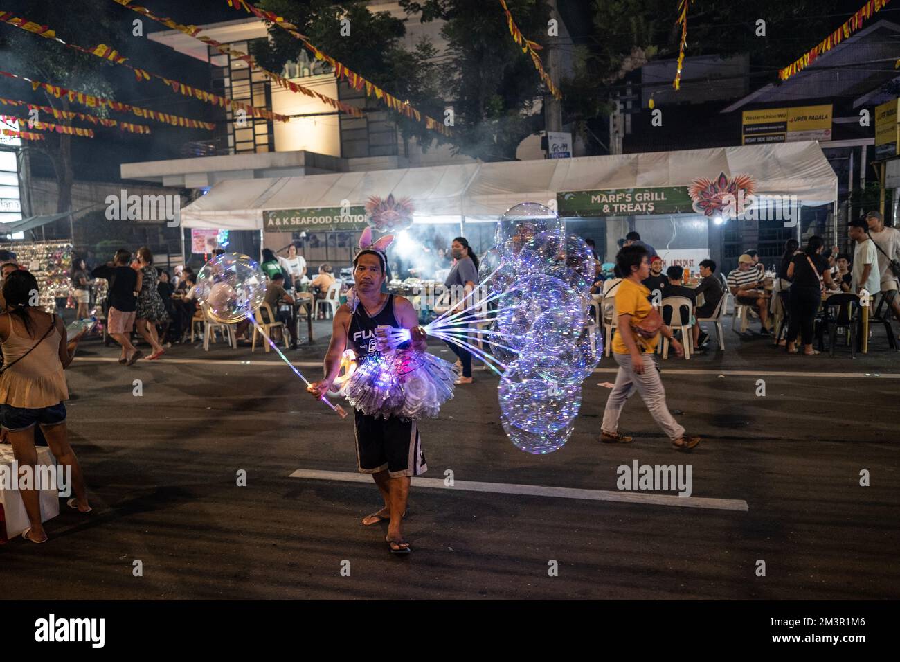 Masskara festival, street food, Bacolod, Negros island, Philippines ...