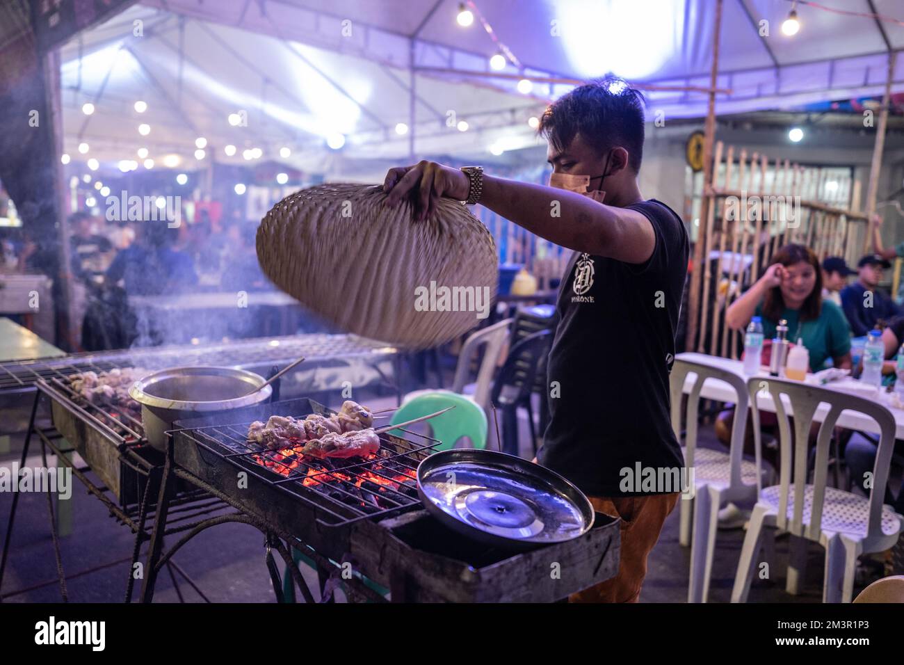 Masskara festival, street food, Bacolod, Negros island, Philippines ...