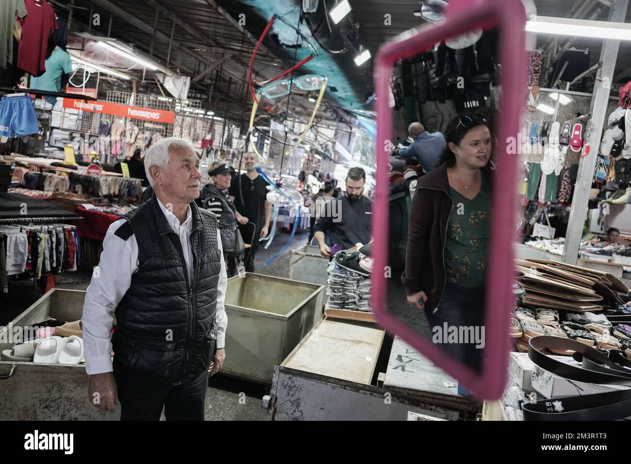 Tel Aviv, Israel. 16th December, 2022. Shoppers at the Shuk HaCarmel ...