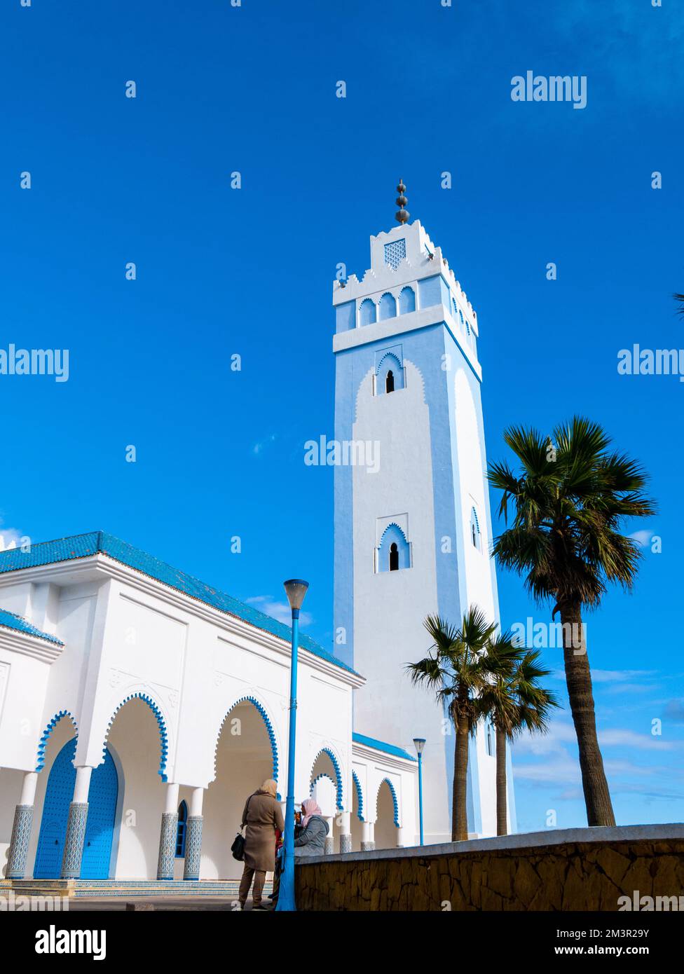 Fnideq's Iconic Blue and White Mohamed V Mosque, Northern Morocco ...