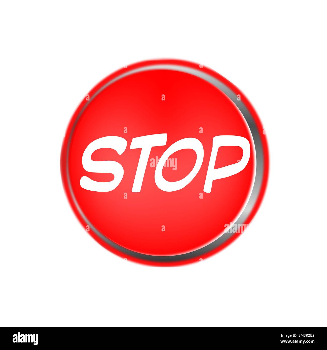 3d red stop sign graphics on white background Stock Photo - Alamy