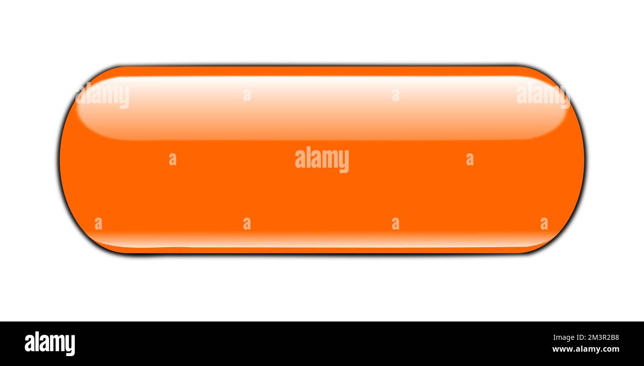 3d orange horizontal button graphics on white background Stock Photo ...